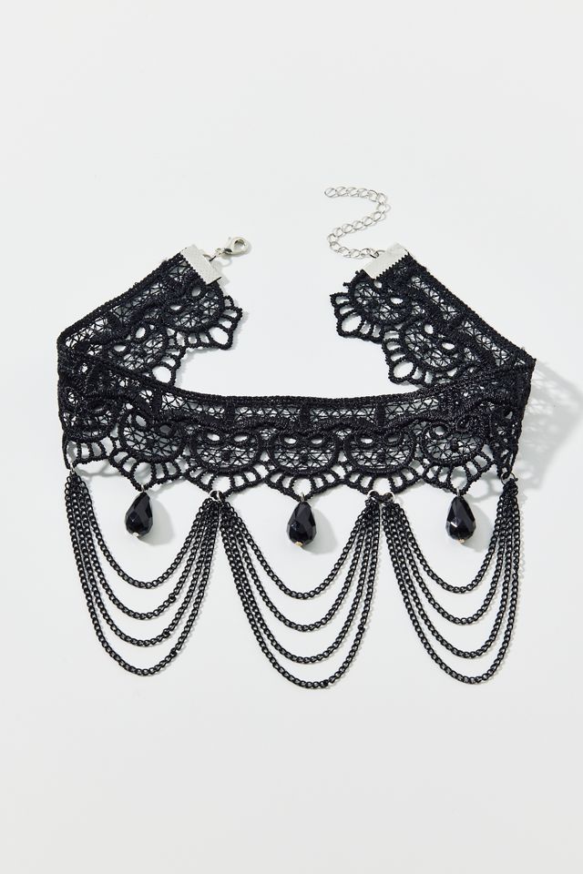 Clarice Drippy Lace Choker Necklace | Urban Outfitters