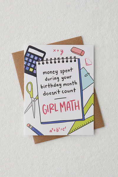 Girl Math Birthday Card | Urban Outfitters
