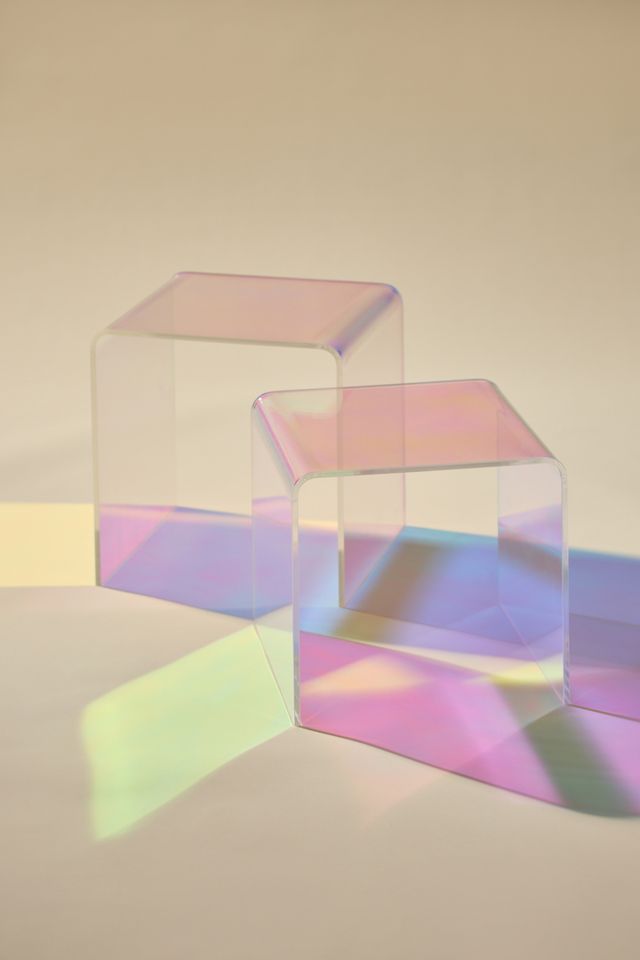 Acrylic Iridescent Seamless Side Table | Urban Outfitters