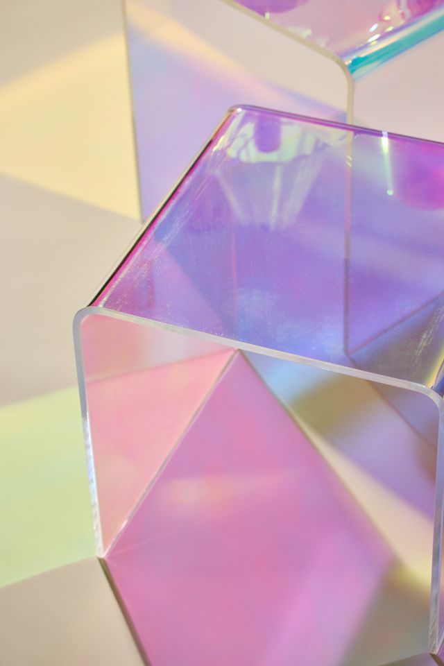 Acrylic Iridescent Seamless Side Table | Urban Outfitters