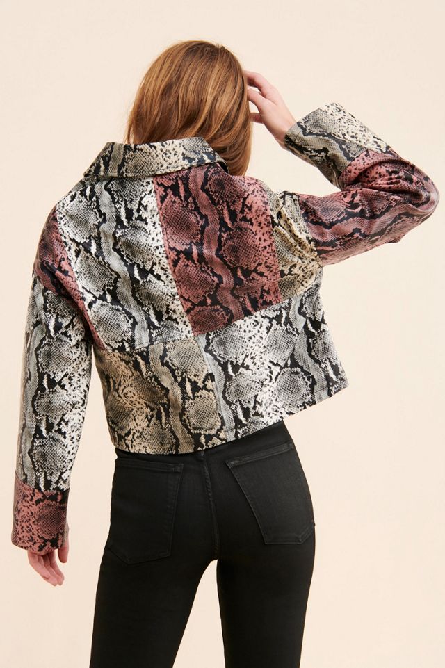 Glamorous Snakeskin Patchwork Coat | Urban Outfitters