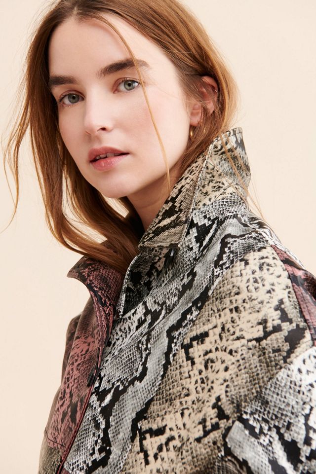 Glamorous Snakeskin Patchwork Coat | Urban Outfitters