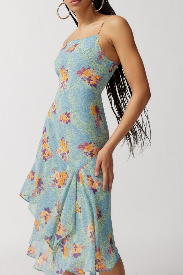 Vickie Chiffon Midi Dress | Urban Outfitters