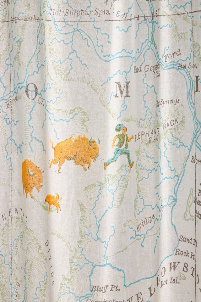 Yellowstone Map Shower Curtain | Urban Outfitters