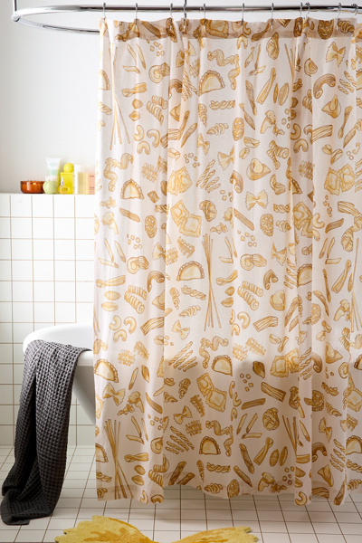 Pasta Shapes Patterned Shower Curtain | Urban Outfitters