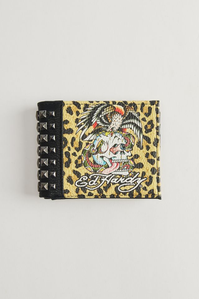 Ed Hardy Studded Leopard Wallet | Urban Outfitters