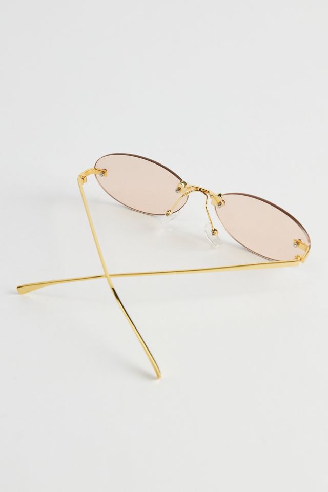 Rimless Micro Oval Sunglasses | Urban Outfitters