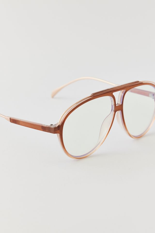 Retro Aviator Blue Light Glasses | Urban Outfitters