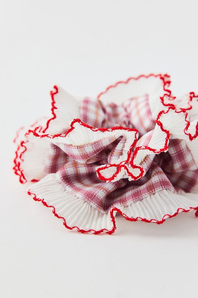 Jessica Contrast Edge Plaid Scrunchie | Urban Outfitters