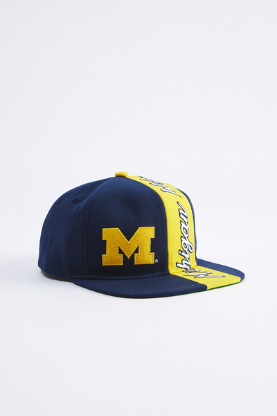 Mitchell & Ness NCAA Michigan Wolverines Stripe Snapback Hat | Urban ...