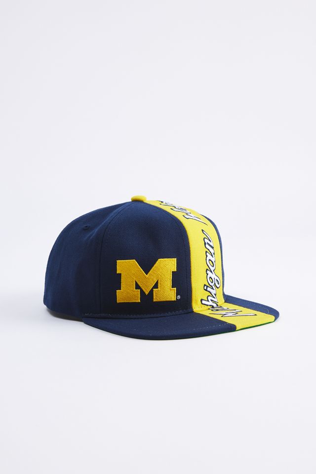 Mitchell & Ness NCAA Michigan Wolverines Stripe Snapback Hat | Urban ...