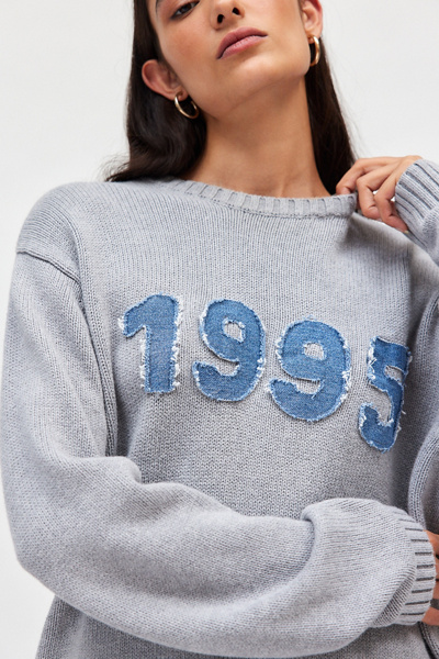 Urban Renewal Remade 1995 Denim Patch Sweater | Urban Outfitters Canada