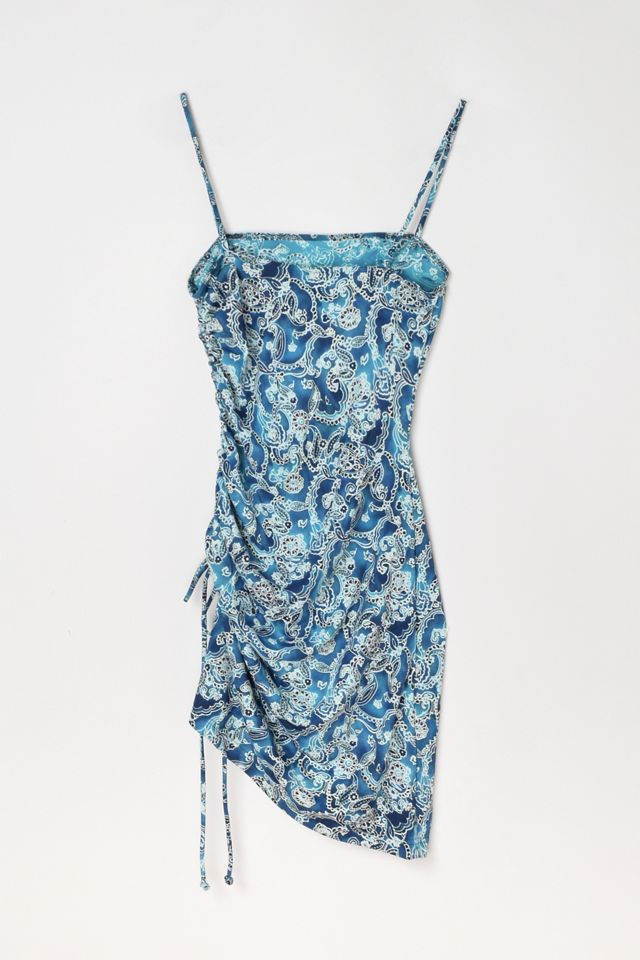 Vintage Y2k Blue Printed Midi Dress | Urban Outfitters