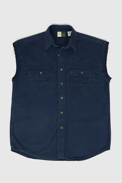 Vintage Sleeveless Flannel Button-Down Shirt 01 | Urban Outfitters