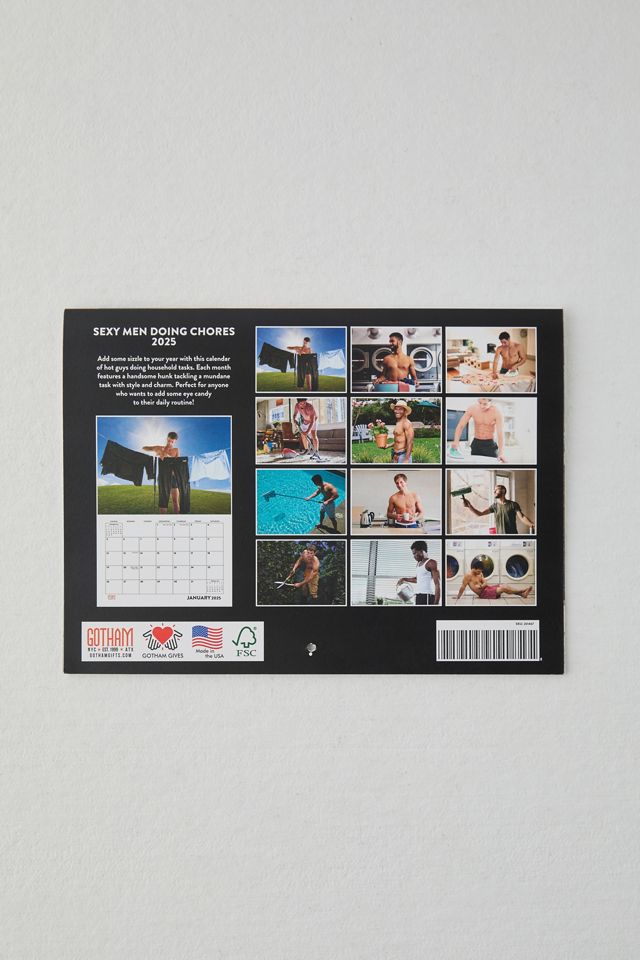 Sexy Men Doing Chores 2025 Wall Calendar | Urban Outfitters