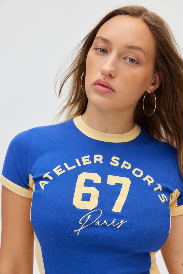 Atelier Sports Graphic Colorblock Baby Tee | Urban Outfitters
