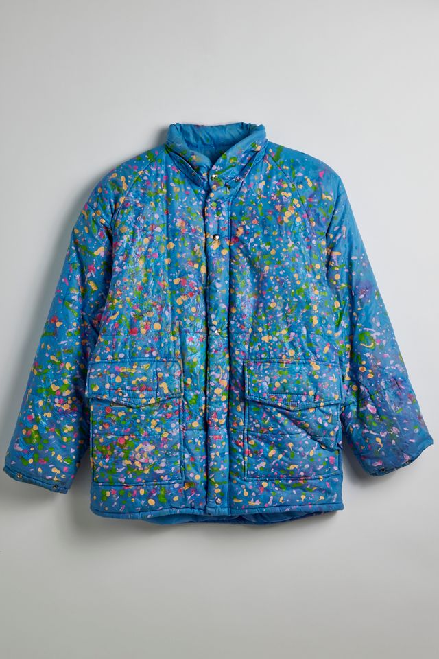 Vintage Paint Splatter Puffer Jacket | Urban Outfitters