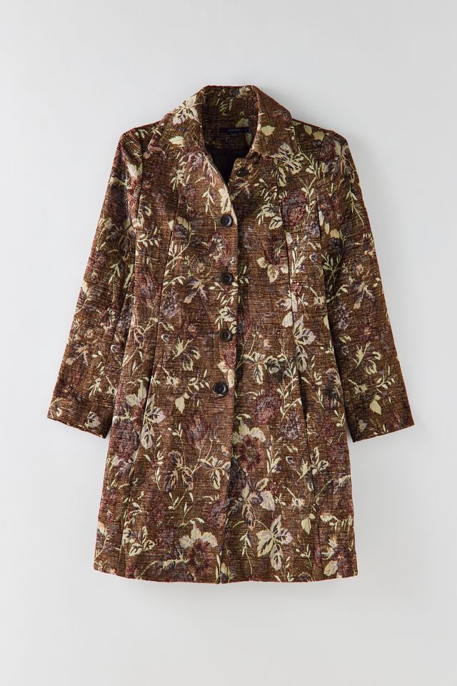 Vintage Tapestry Pattern Longline Trench Coat | Urban Outfitters
