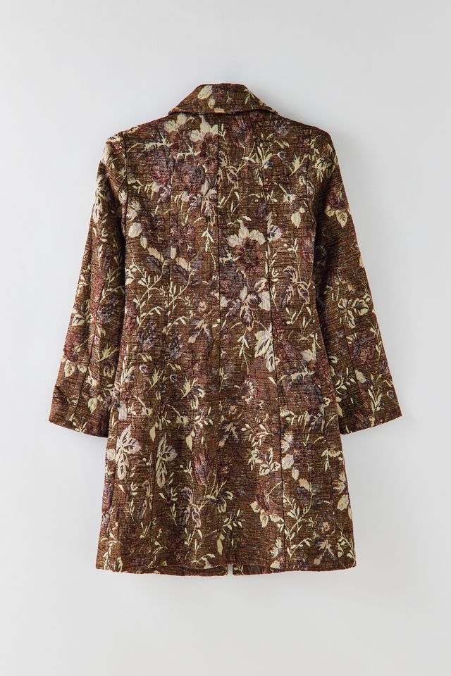Vintage Tapestry Pattern Longline Trench Coat | Urban Outfitters