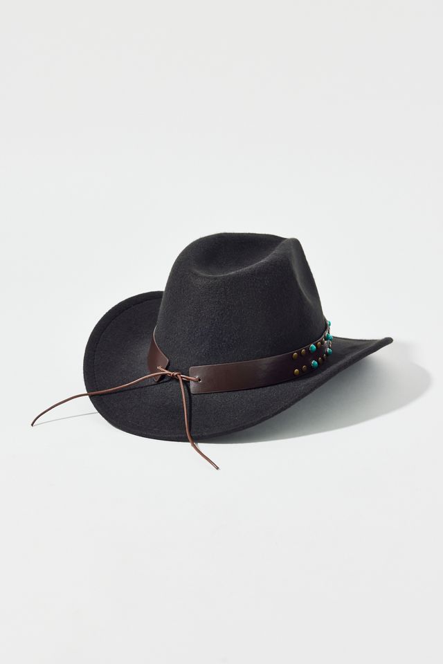 Turquoise Trim Felt Rancher Hat | Urban Outfitters