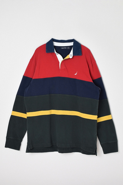 Vintage 90s Colorblock Striped Rugby Shirt | Urban Outfitters
