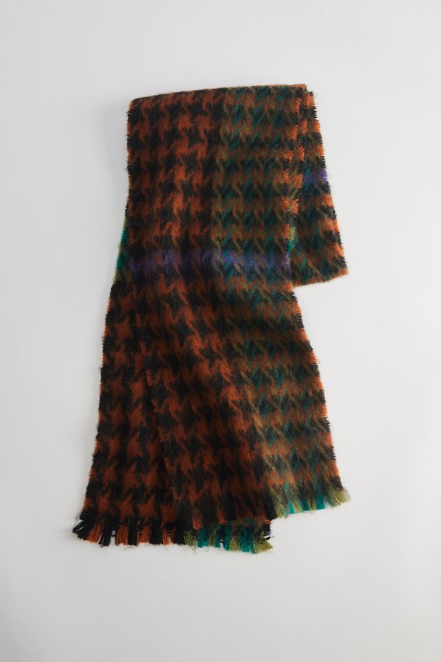 Houndstooth Pattern Woven Scarf | Urban Outfitters