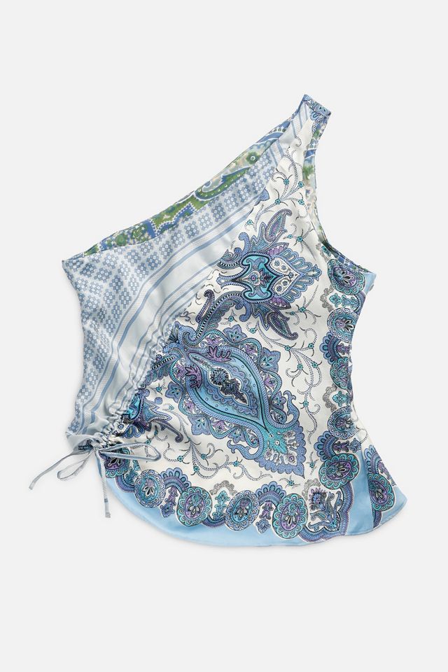 Rework Silk Scarf Ruche Tank 002 | Urban Outfitters