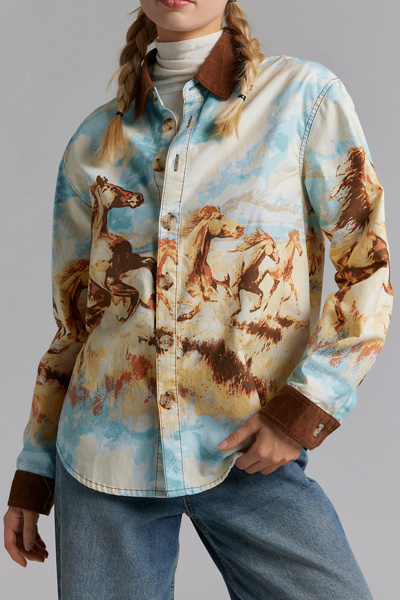 BDG Dru Printed Twill Chore Shacket | Urban Outfitters