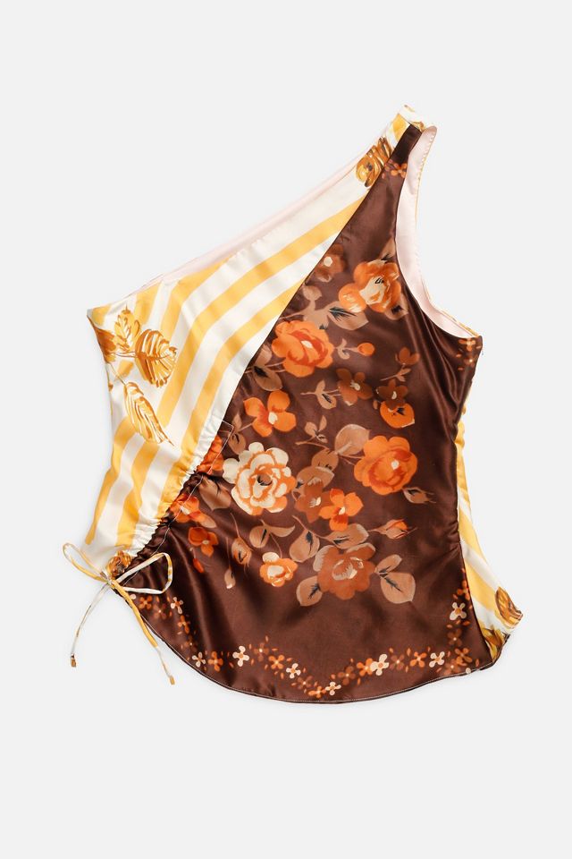 Rework Silk Scarf Ruche Tank 023 | Urban Outfitters