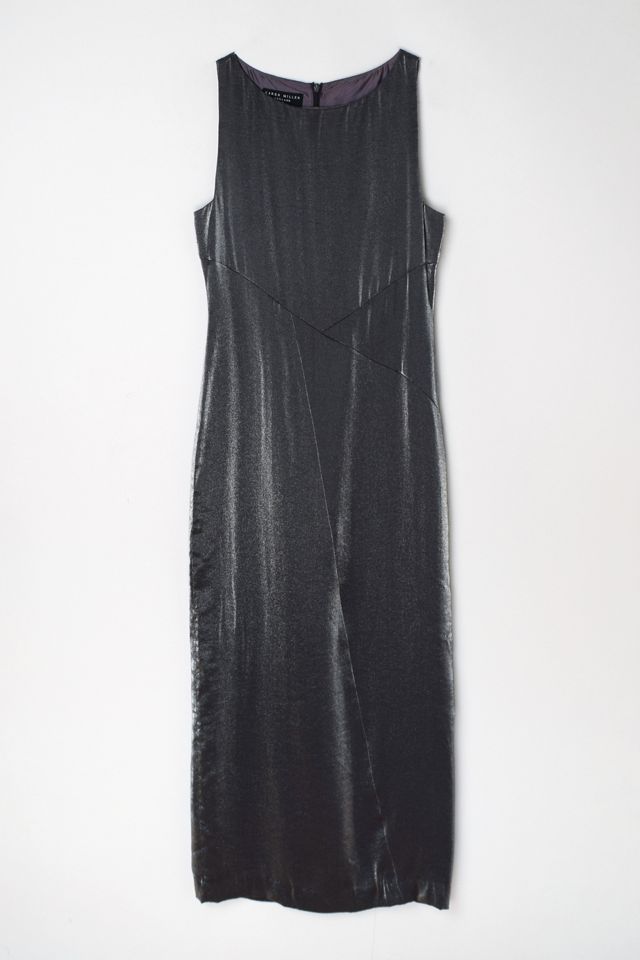 Vintage Y2k Graphite-Grey Metallic Dress | Urban Outfitters