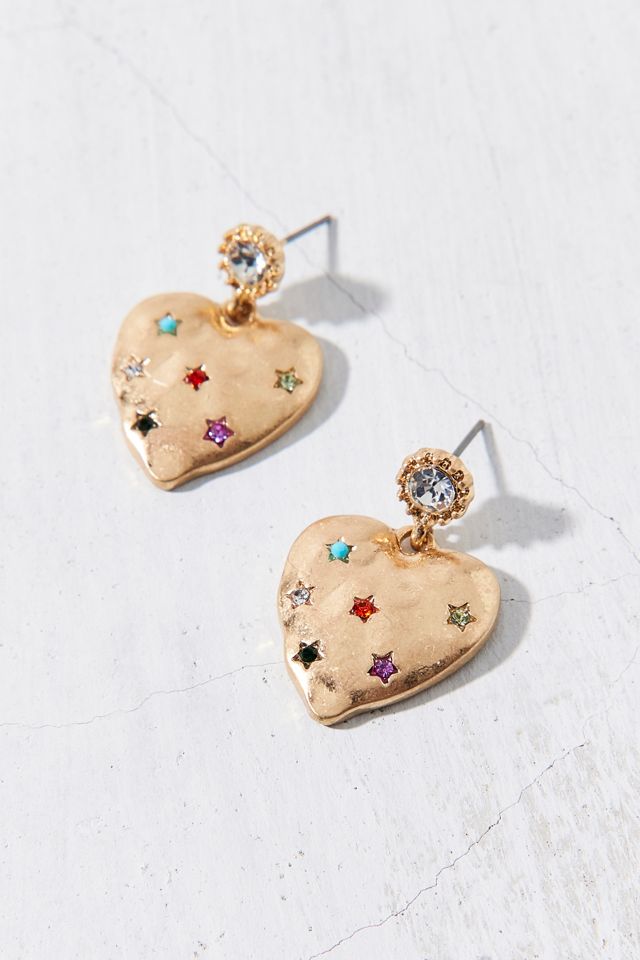 Gem Heart Drop Earring | Urban Outfitters