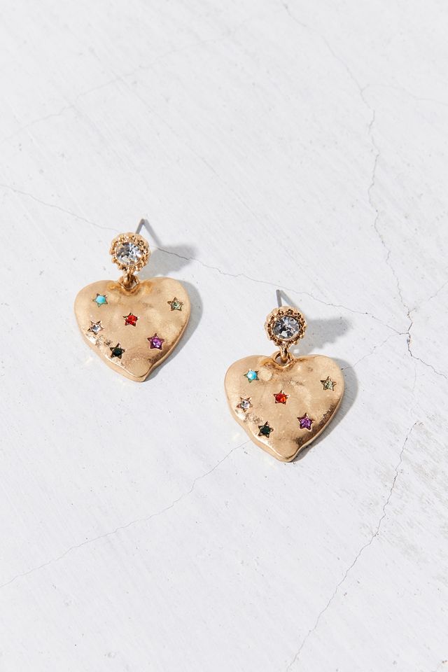 Gem Heart Drop Earring | Urban Outfitters