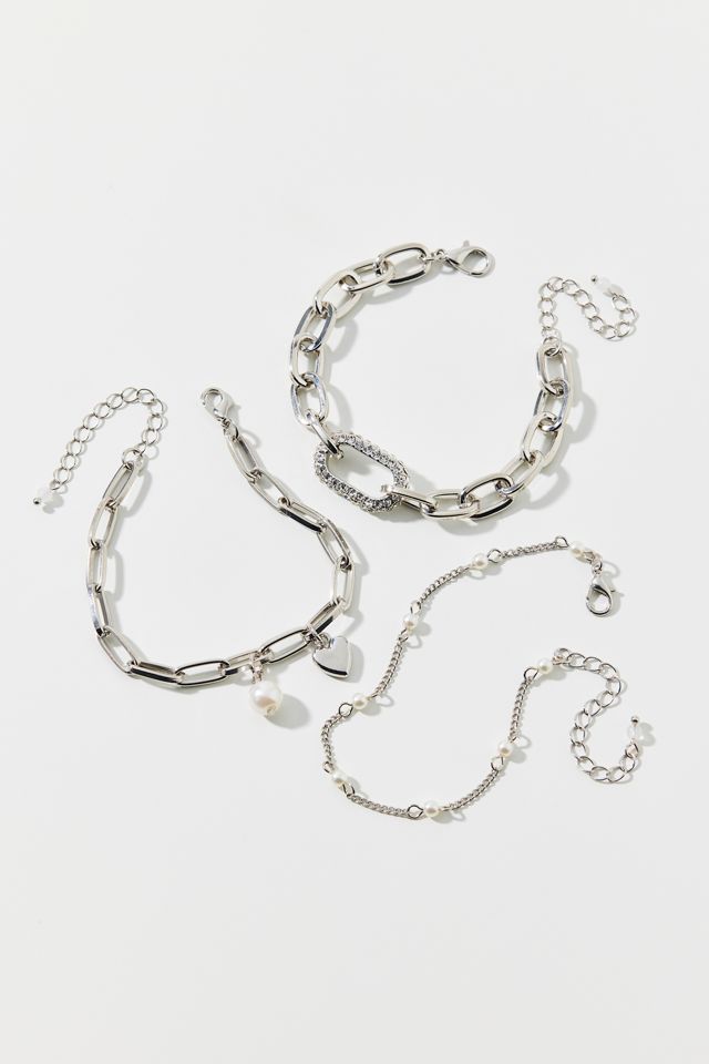 Rhinestone Layered Chain Bracelet Set | Urban Outfitters