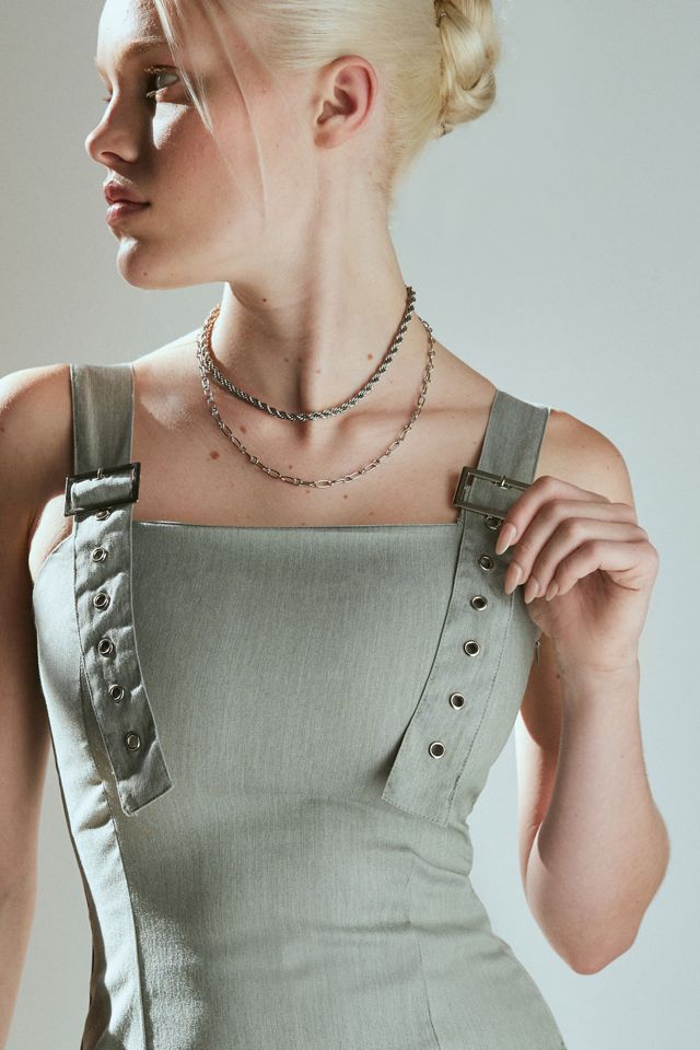Daisy Street Buckle Strap Drop Waist Mini Dress | Urban Outfitters