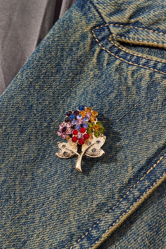 Gem Flower Bunch Brooch | Urban Outfitters