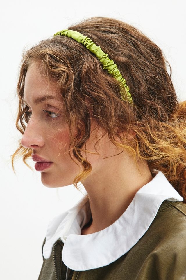Ruffle Satin Headband | Urban Outfitters