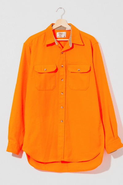 Vintage 1990s Orange Button Up Work Shirt | Urban Outfitters