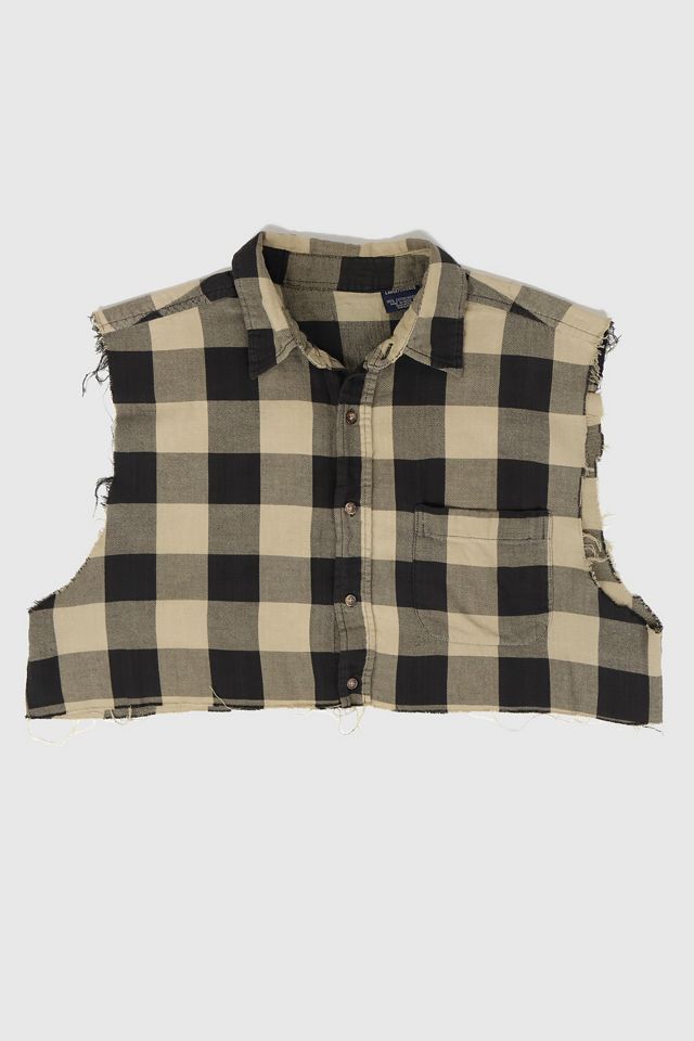 Vintage Sleeveless Cropped Button-Down Shirt | Urban Outfitters