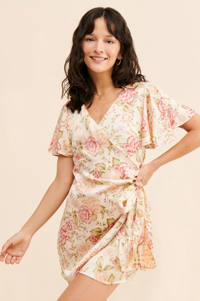 Dress Forum Joy Tulip Mini Wrap Dress | Urban Outfitters