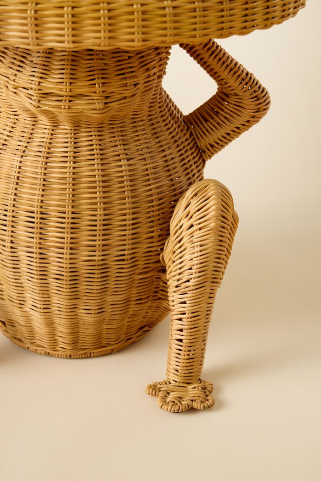 Frog Shaped Rattan Side Table | Urban Outfitters