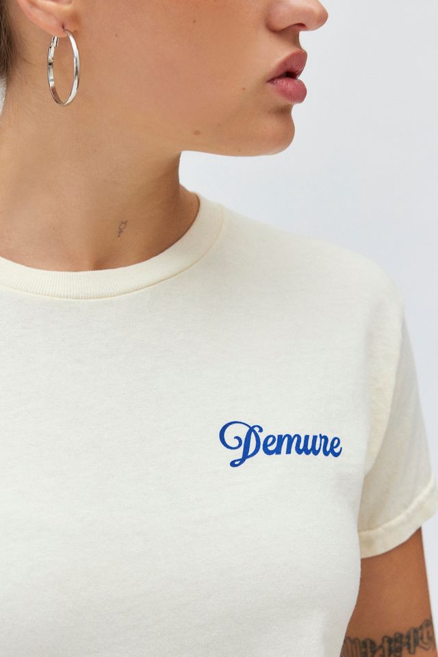 Demure Graphic Slim Tee | Urban Outfitters