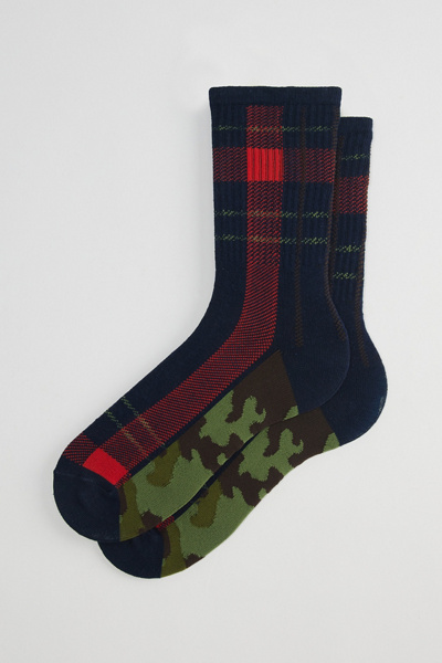 Camo & Plaid Crew Sock | Urban Outfitters