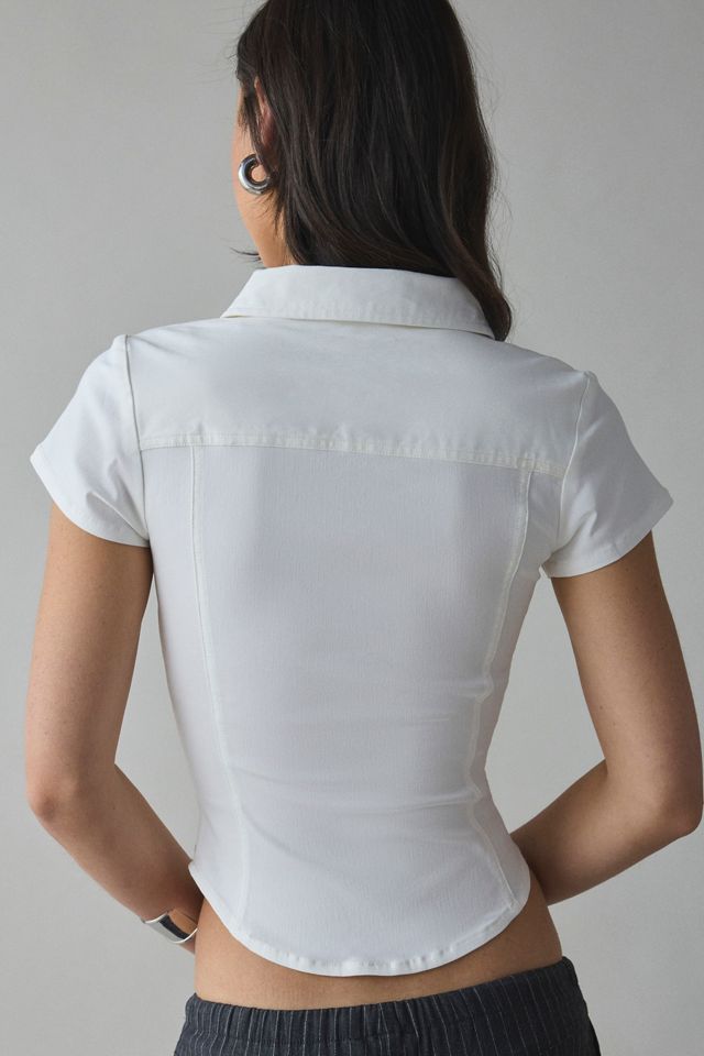 Silence + Noise Polly Slim Short Sleeve Snap-Button Shirt | Urban ...