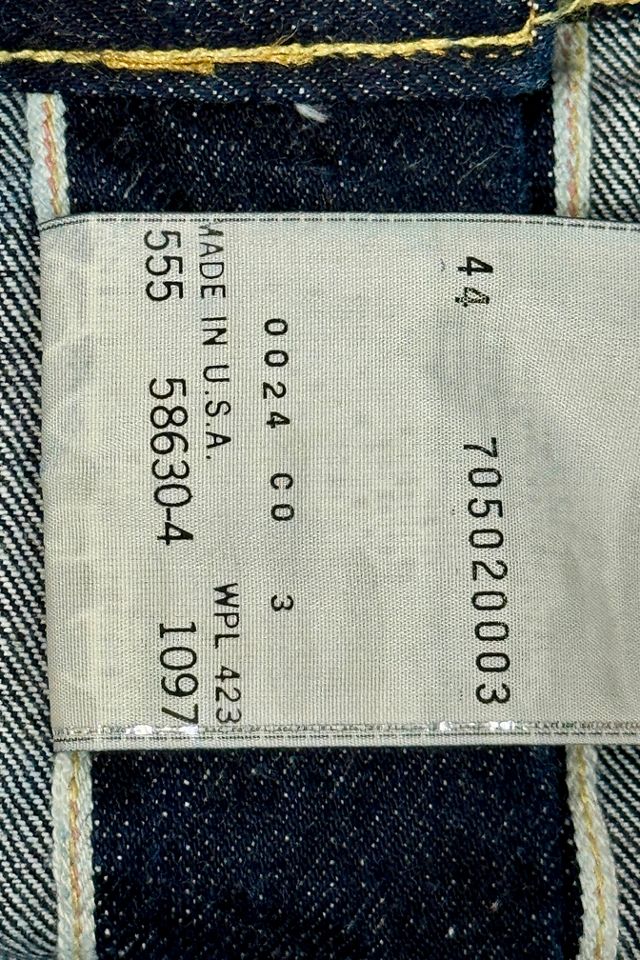 Vintage 1997 Levi’s® Big E 507XX LVC Reissue Selvedge Denim Trucker ...