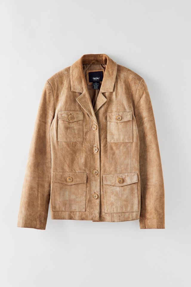 Vintage Button Front Leather Jacket | Urban Outfitters