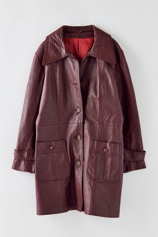 Vintage Long Leather Jacket | Urban Outfitters