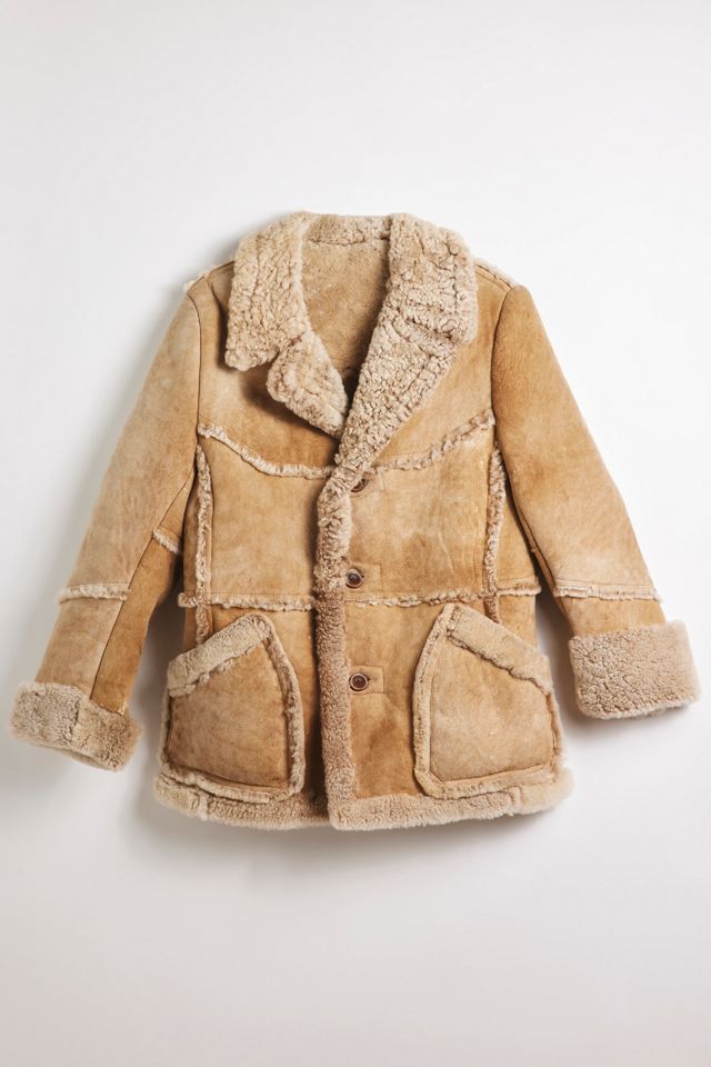 Vintage Suede & Fleece Button Front Jacket | Urban Outfitters