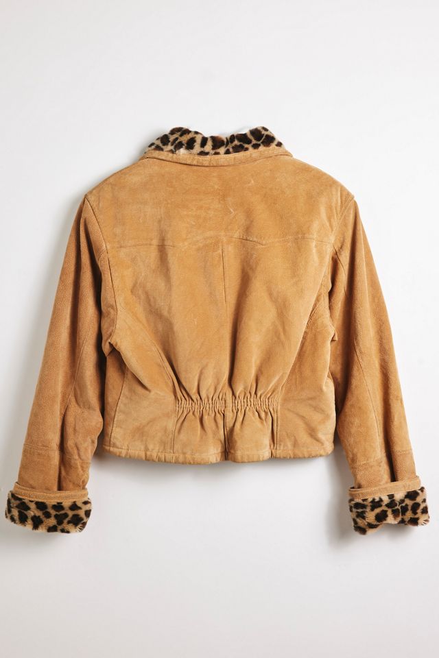 Vintage Animal Print Lined Suede Jacket | Urban Outfitters