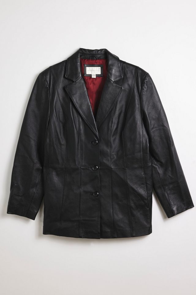 Vintage Collared Leather Jacket | Urban Outfitters