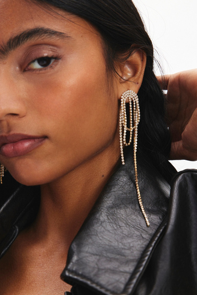 Colette Draped Rhinestone Earring | Urban Outfitters